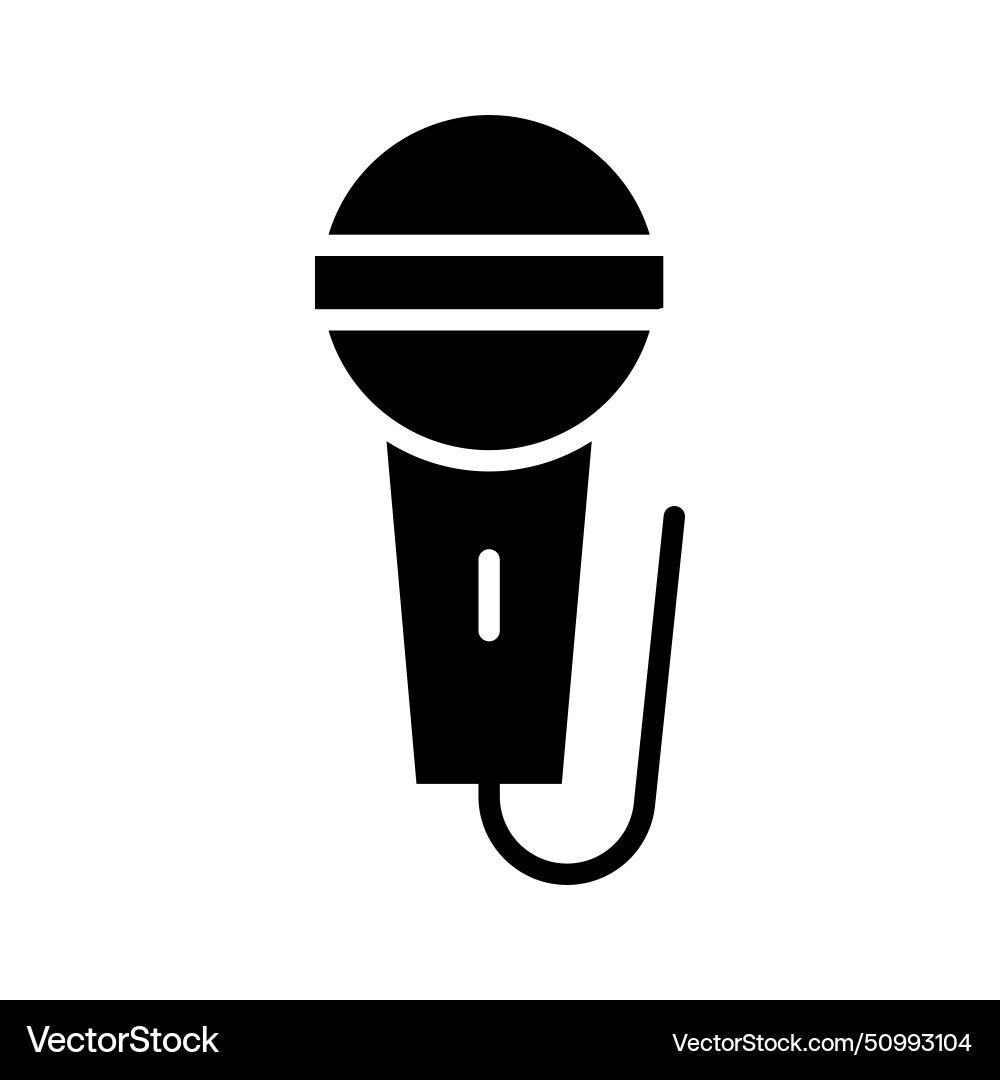 Microphone glyph icon isolated Royalty Free Vector Image