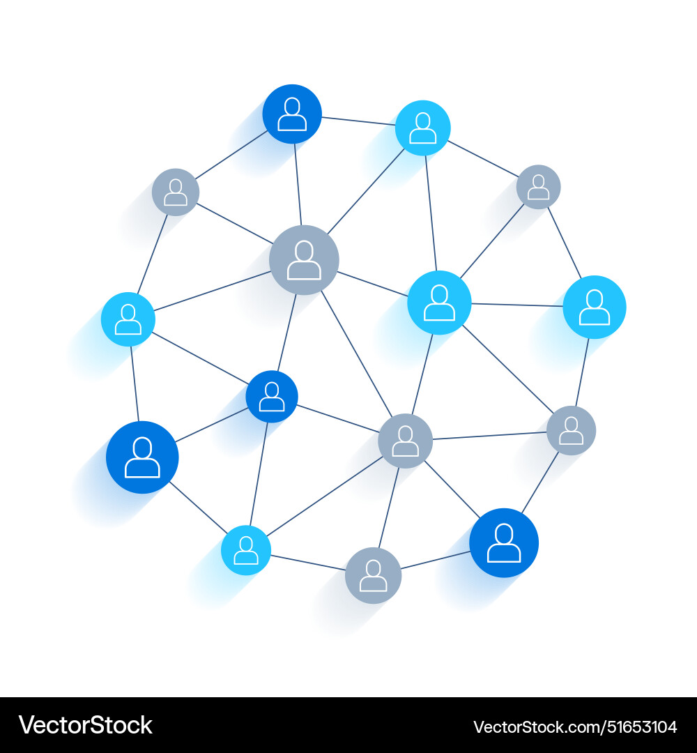 People social team connection circular diagram Vector Image