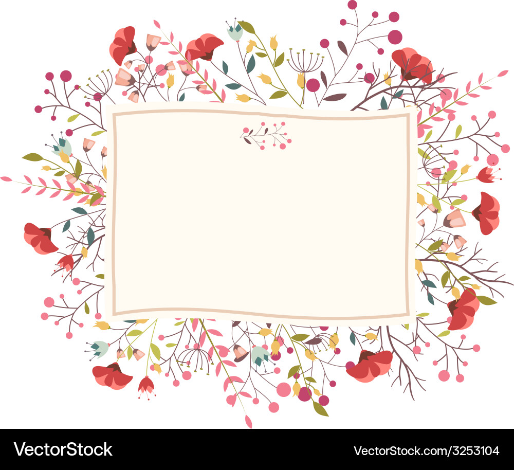 Retro flower for wedding invitation Royalty Free Vector