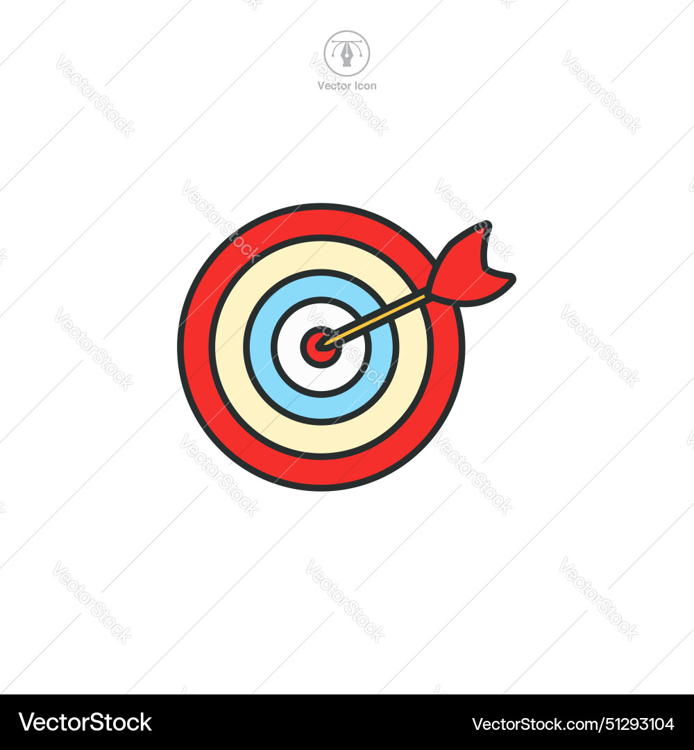 Target and goal icon symbol isolated on white Vector Image