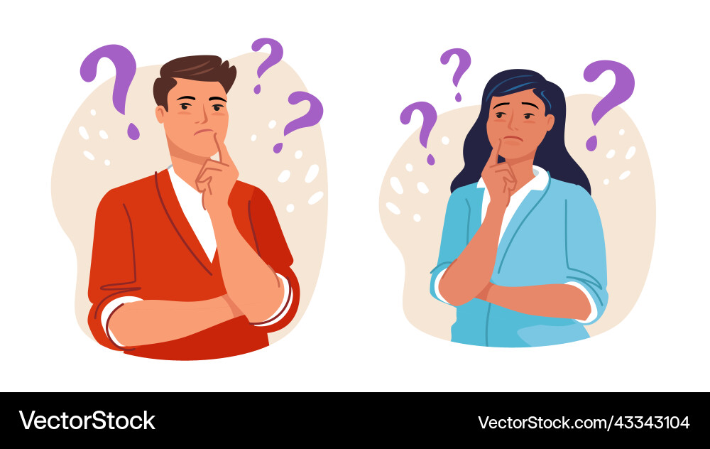 Thoughtful people smart thinking men and women Vector Image