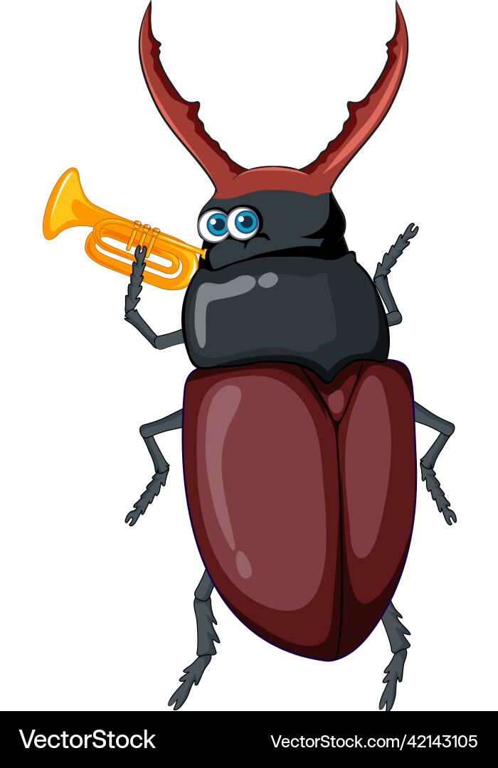 A beetle cartoon character isolated Royalty Free Vector