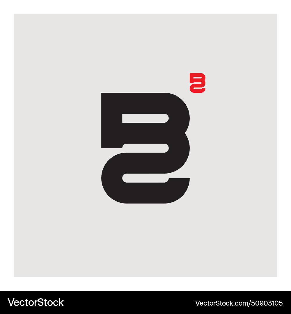 A logo combining the letter b and number 2 2b Vector Image