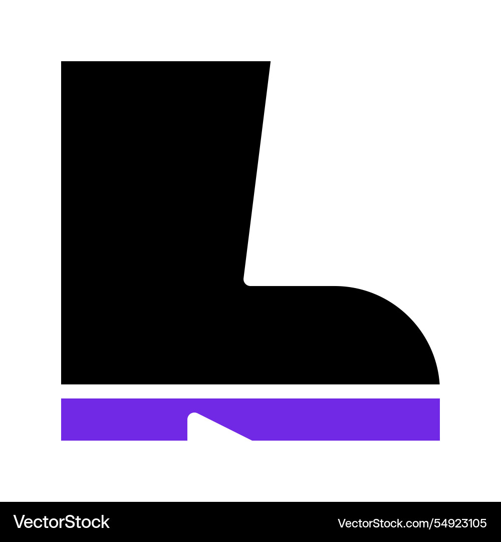 Black boot icon with purple sole simple boot Vector Image