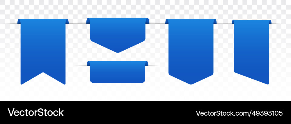 Blue tag banner label ribbon price bookmark note Vector Image