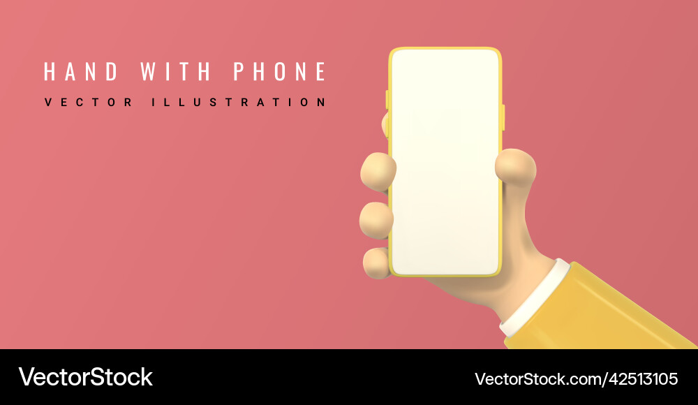 Cartoon character hands with smart phone Vector Image