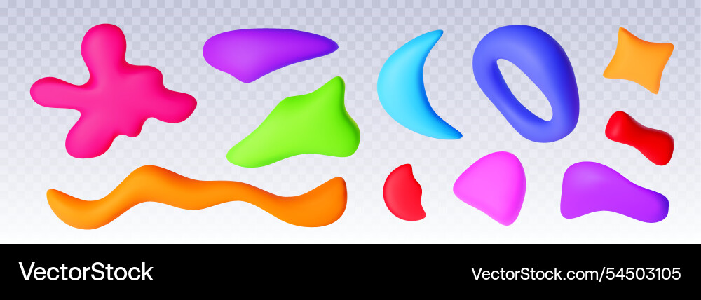 Color plasticine shapes set Royalty Free Vector Image