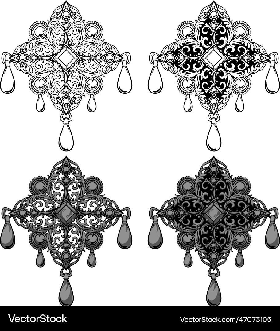 Elegant gothic jewelry design Royalty Free Vector Image