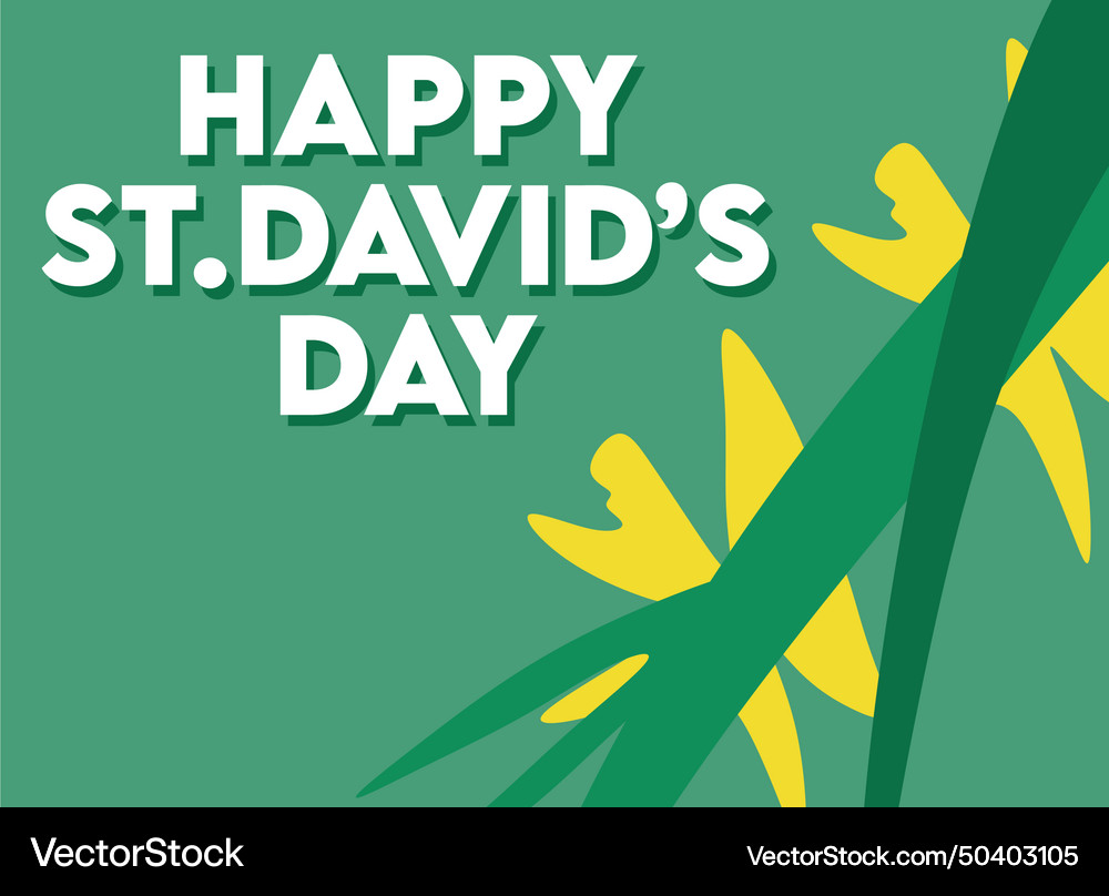Happy st davids day march 1 Royalty Free Vector Image