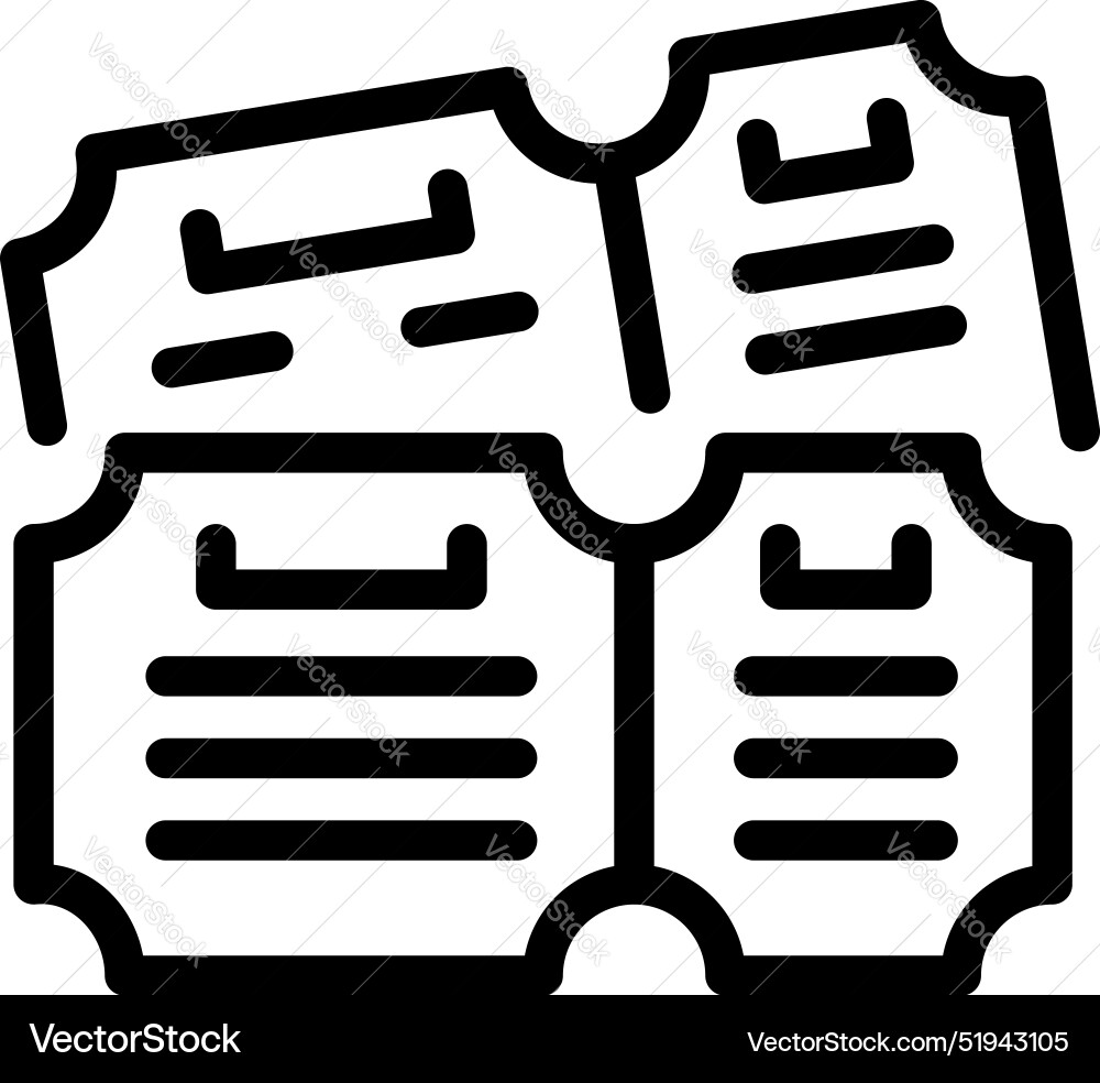 Icon of three admission tickets granting access Vector Image