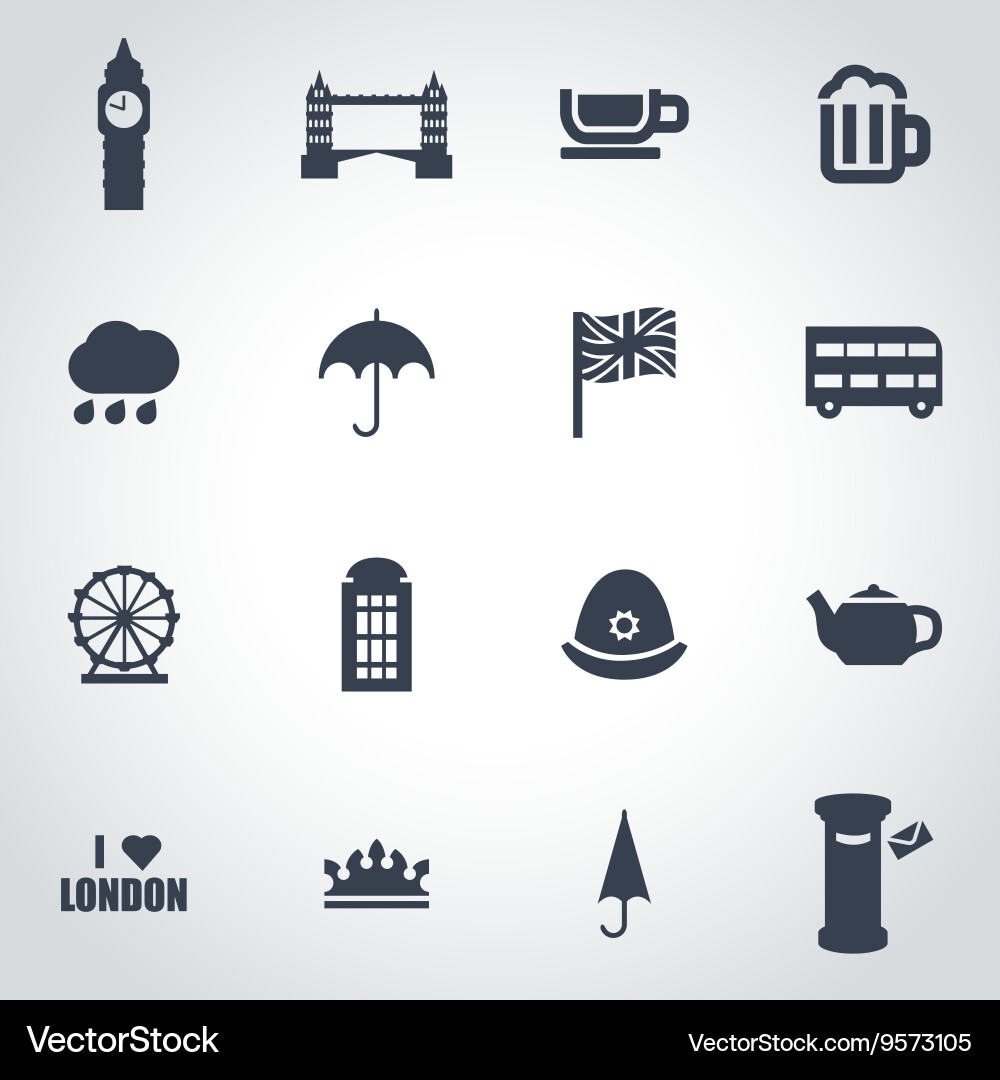 London Icon Collection Royalty Free Vector Image