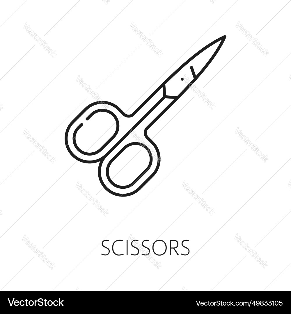 Nail manicure service line icon with scissors Vector Image