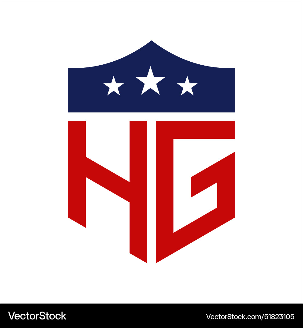 Patriotic hg logo design letter Royalty Free Vector Image