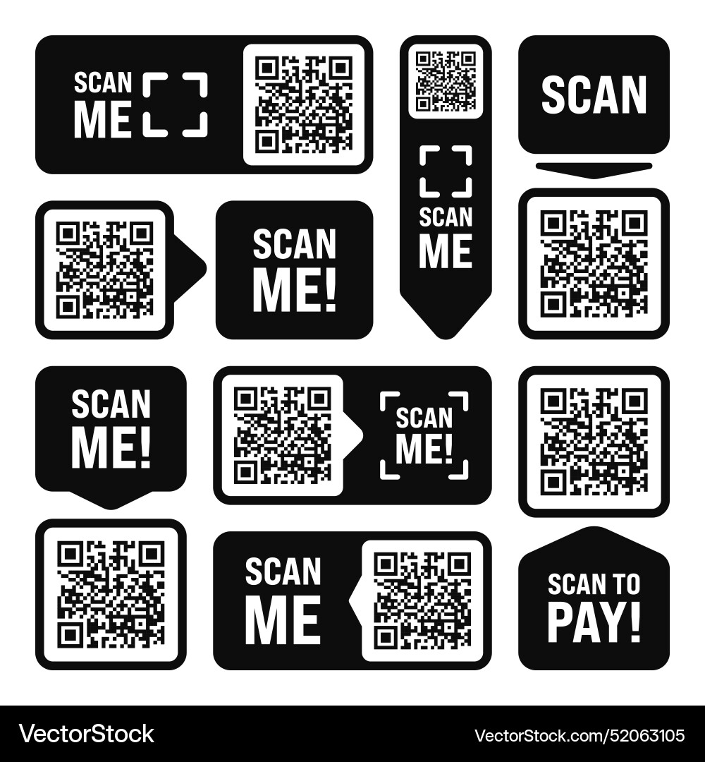 Scan me qr code sticker online payment special Vector Image