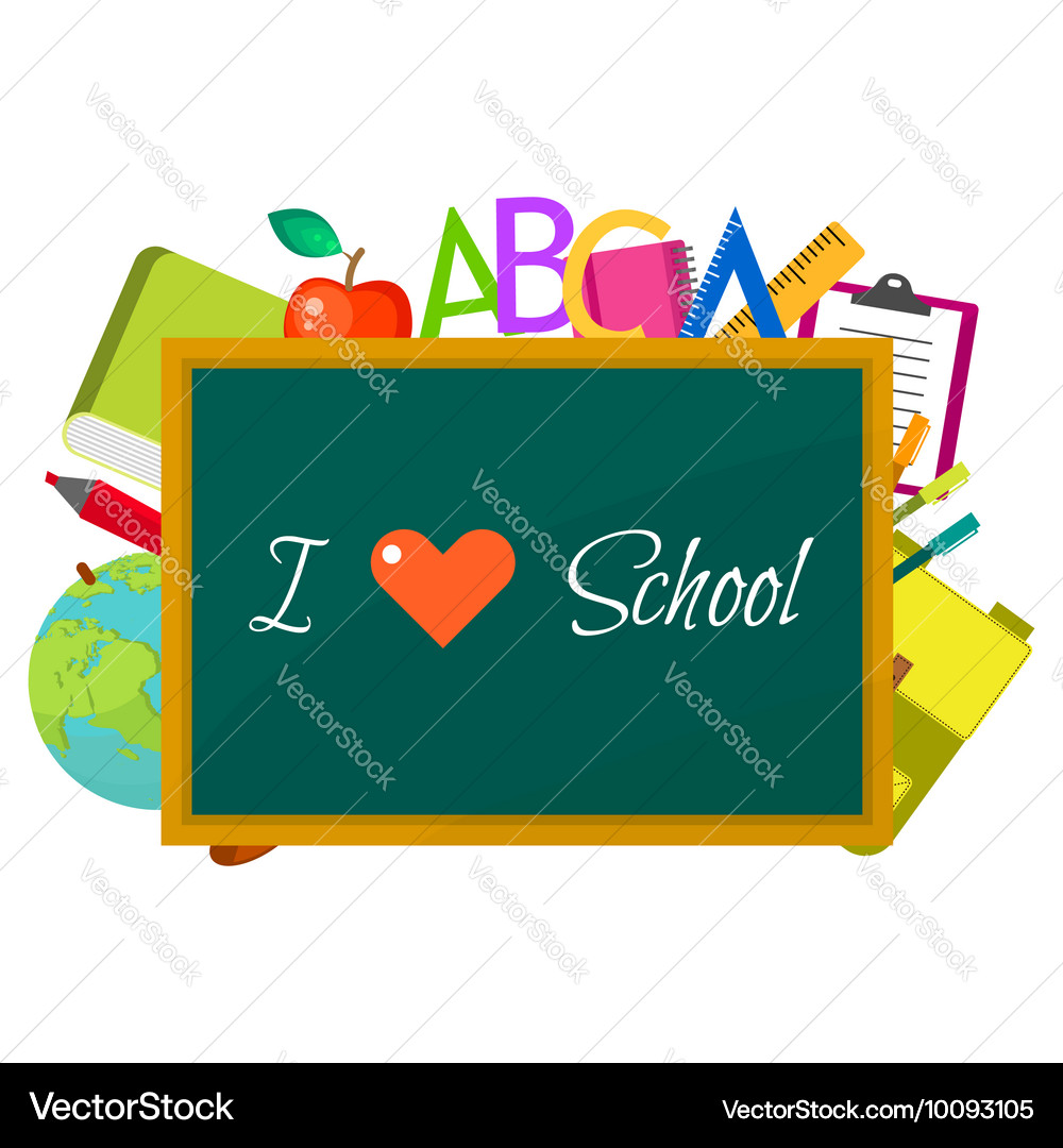 School supplies clip art objects Royalty Free Vector Image