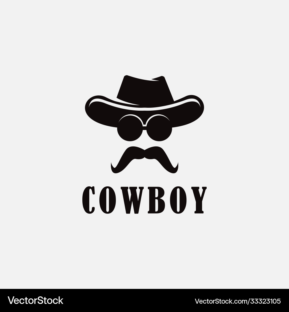Simple cowboy logo icon template Royalty Free Vector Image