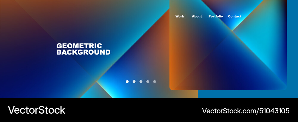 Vibrant blue and orange gradient on geometric Vector Image