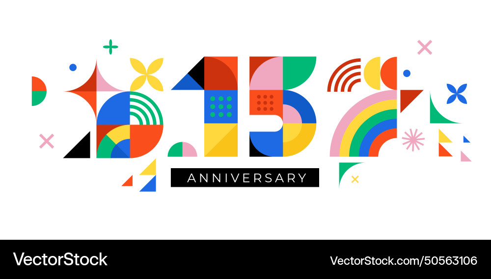 Anniversary concept design modern geometric style Vector Image