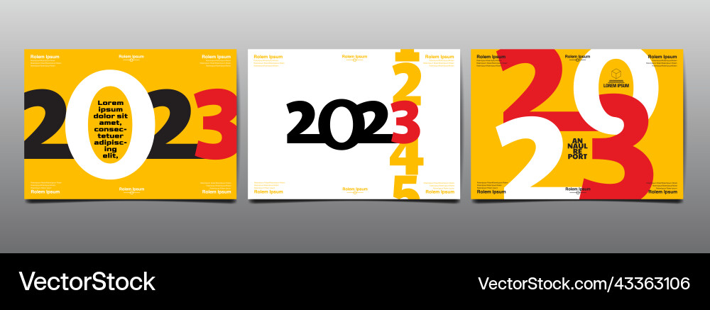Annual report 2023 template layout design Vector Image