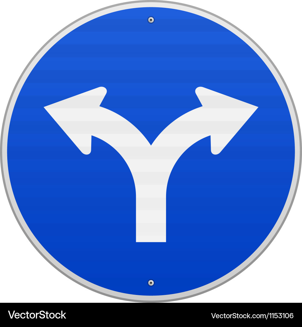 Blue sign with two arrows Royalty Free Vector Image