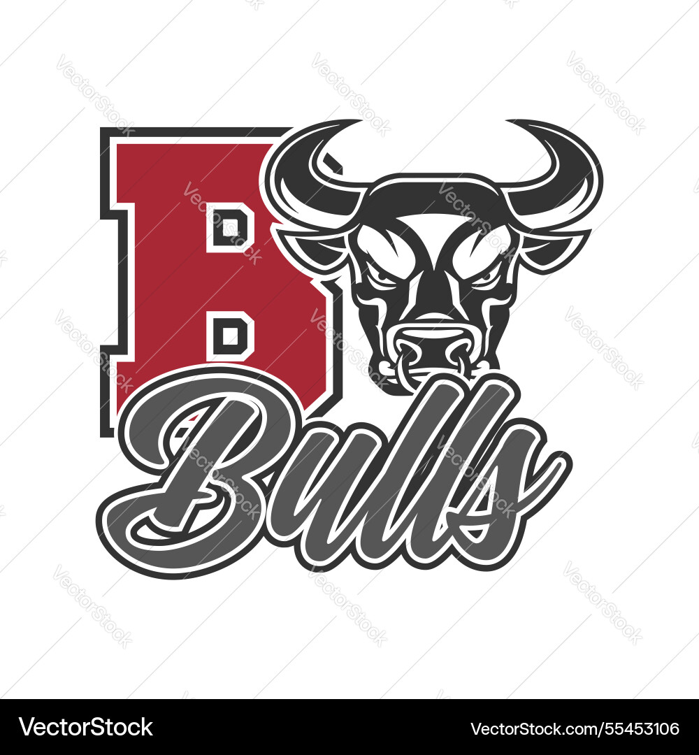 Bulls clip art design mascot Royalty Free Vector Image