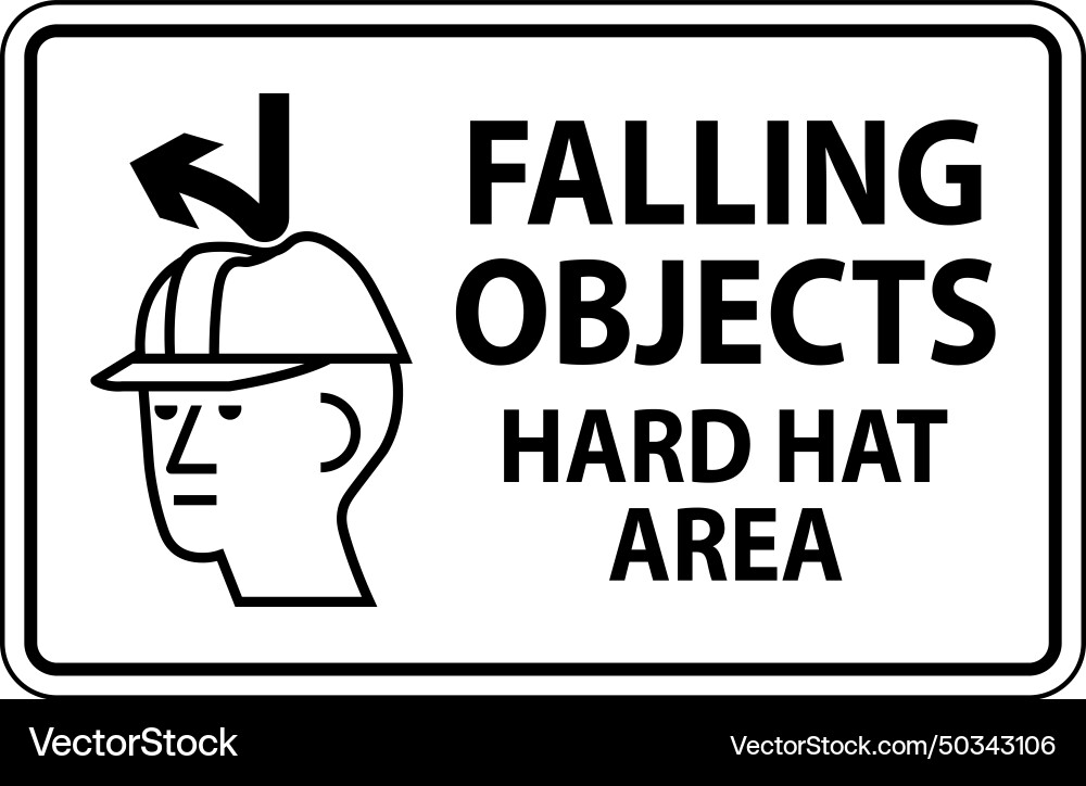 Danger Schild fallen Gegenstände hart Hut Bereich