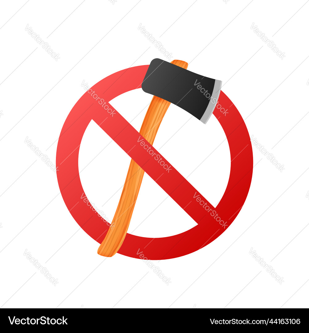Do not cut down tree sign agricultural tools Vector Image