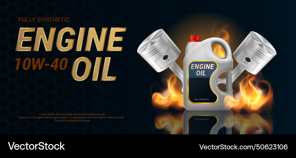 Engine oil advertising template Royalty Free Vector Image