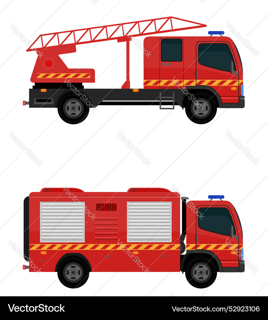 Fire engine automobile car vehicle flat style Vector Image