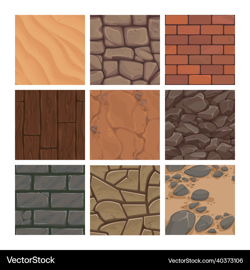 Game background texture cartoon ground earth Vector Image