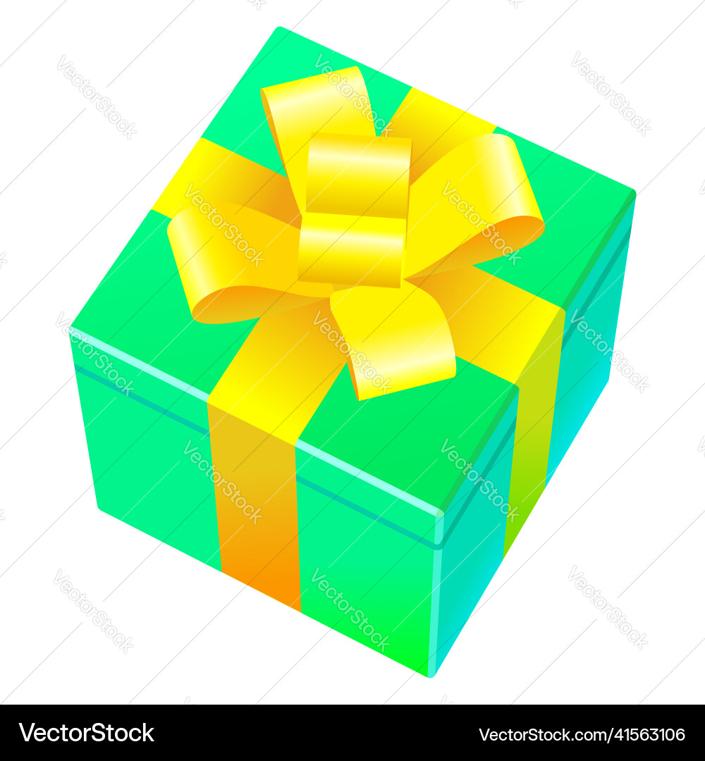 Gift box ribbon icon color logo 3d isometric Vector Image