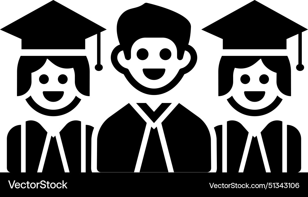 Graduation students icon Royalty Free Vector Image