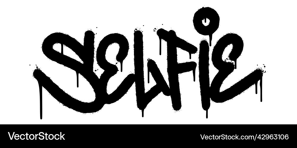Graffiti selfie word sprayed isolated on white Vector Image