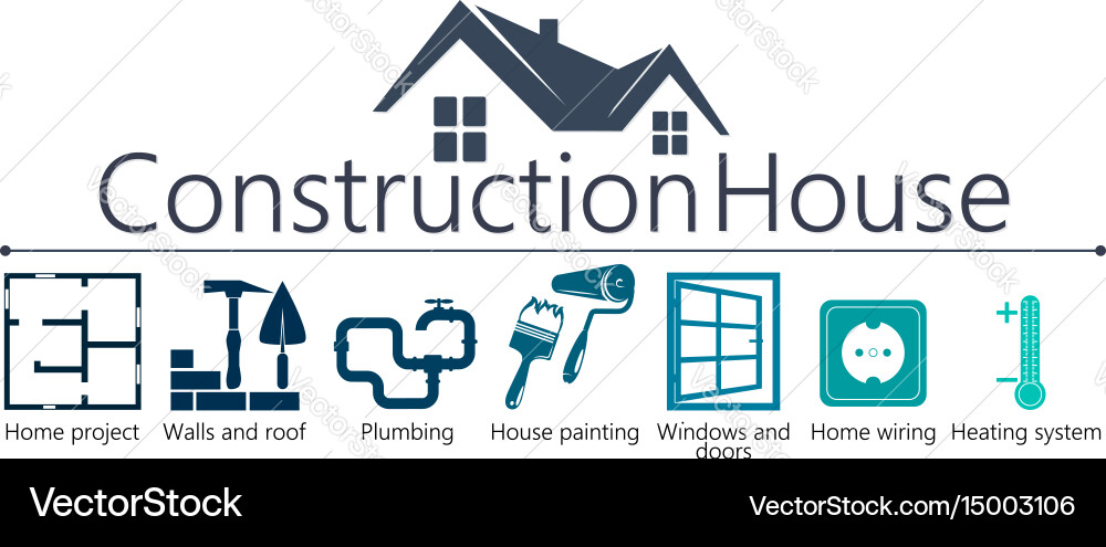 Building Construction Symbols Black Building Icons In Simple Style