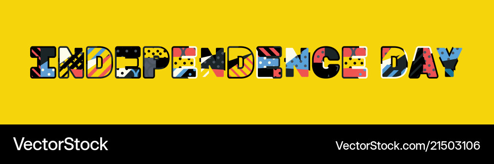 Independence day concept word art Royalty Free Vector Image