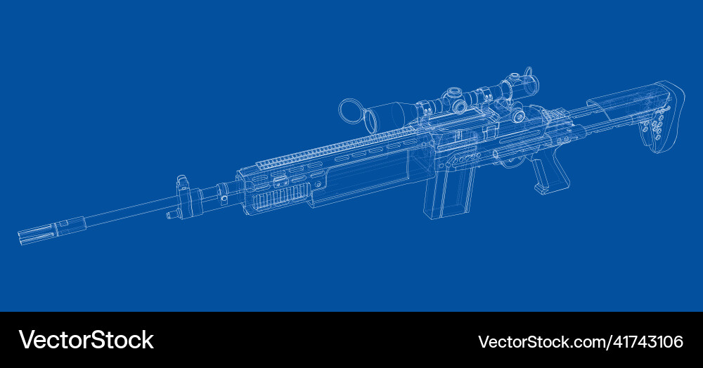 Machine gun rendering of 3d Royalty Free Vector Image