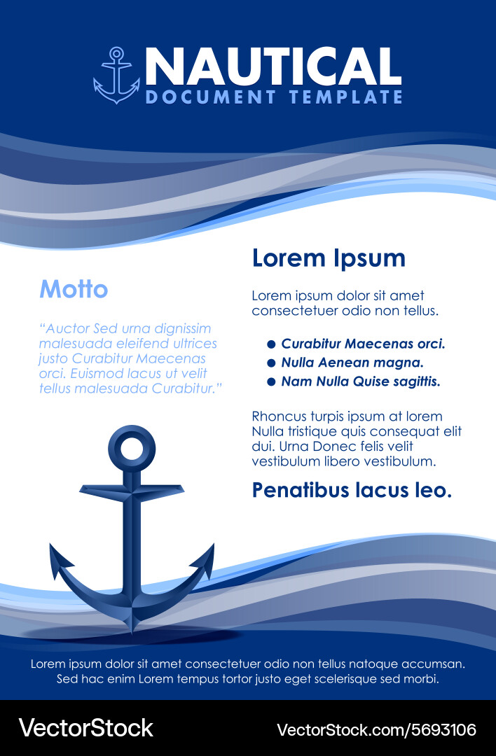 Nautical document template Royalty Free Vector Image
