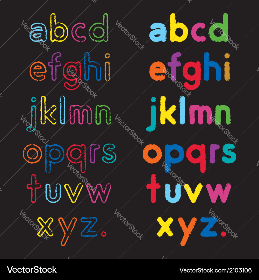 Small letters a to z Royalty Free Vector Image