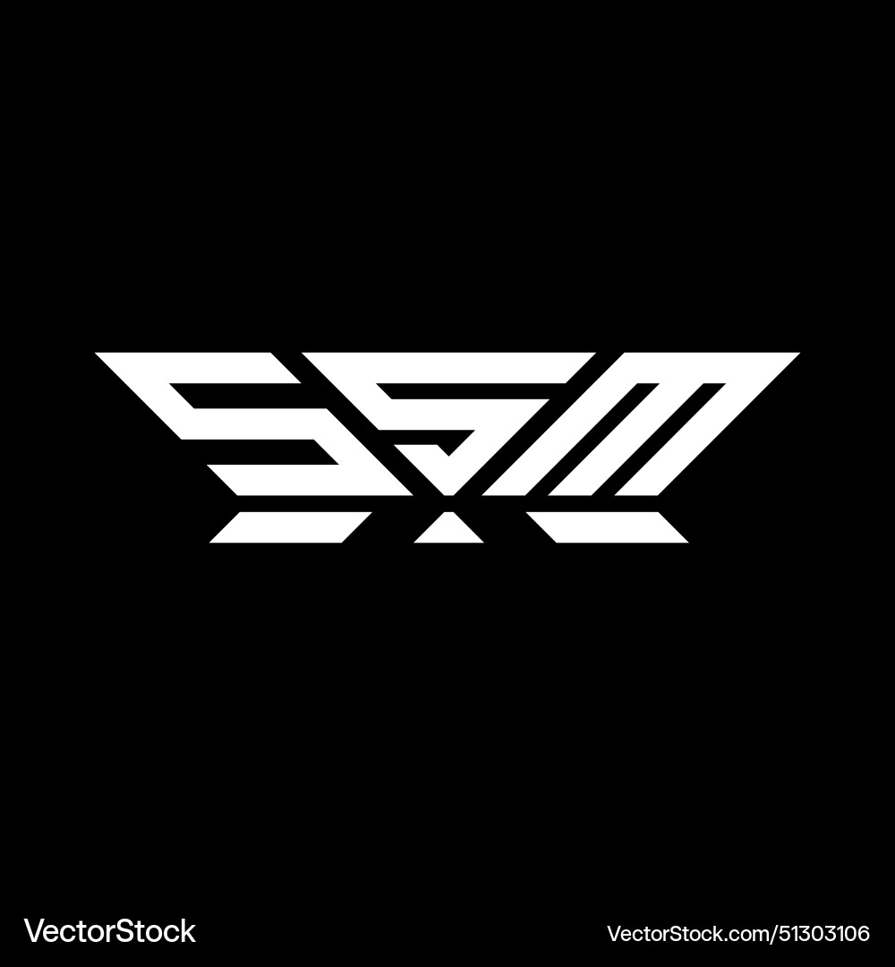 Ssm letter logo design simple and modern Vector Image