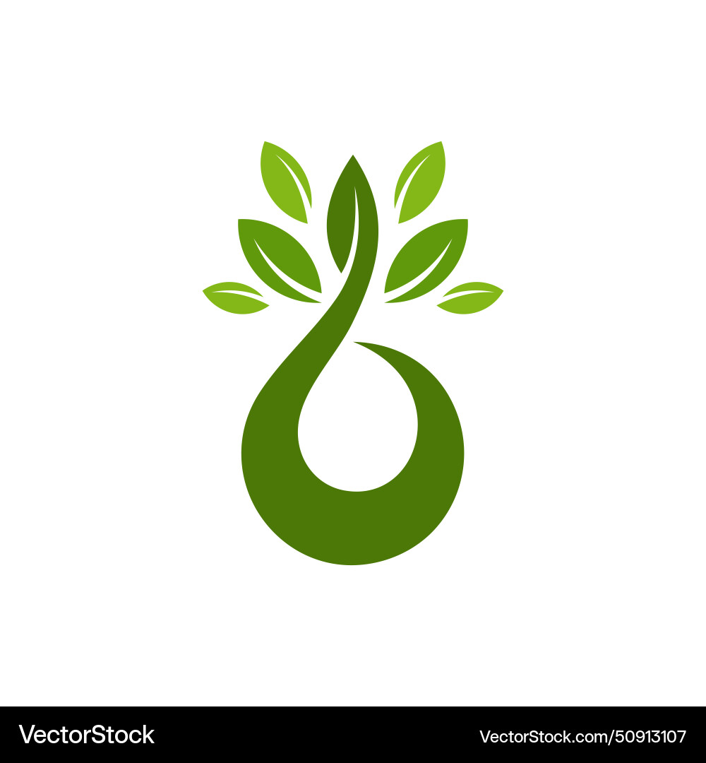 Baobab Baum Logo Buchstaben b Lizenzfreies Vektorbild