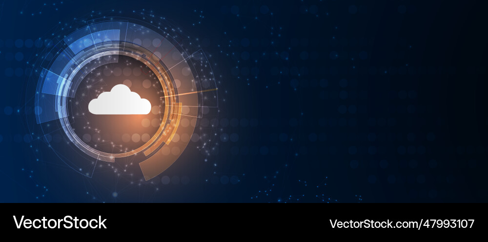 Cloud technology integrated digital web concept Vector Image
