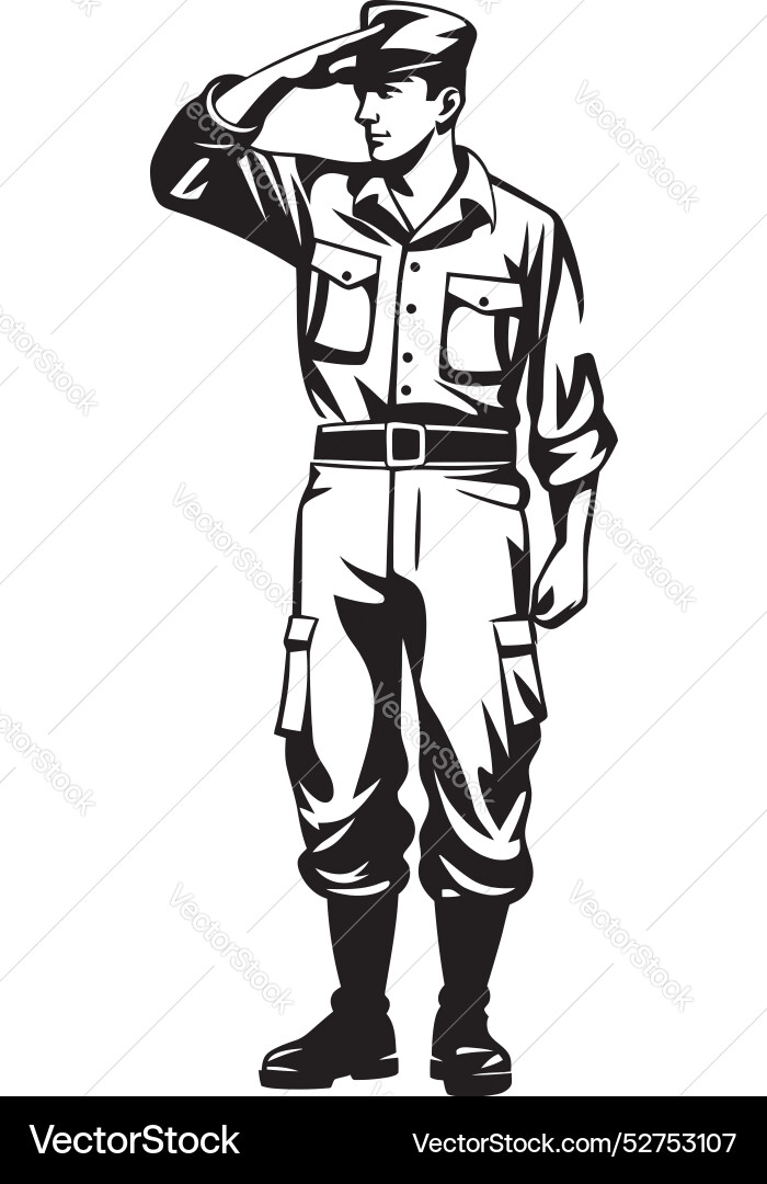Dutys honor military salute emblem design Vector Image