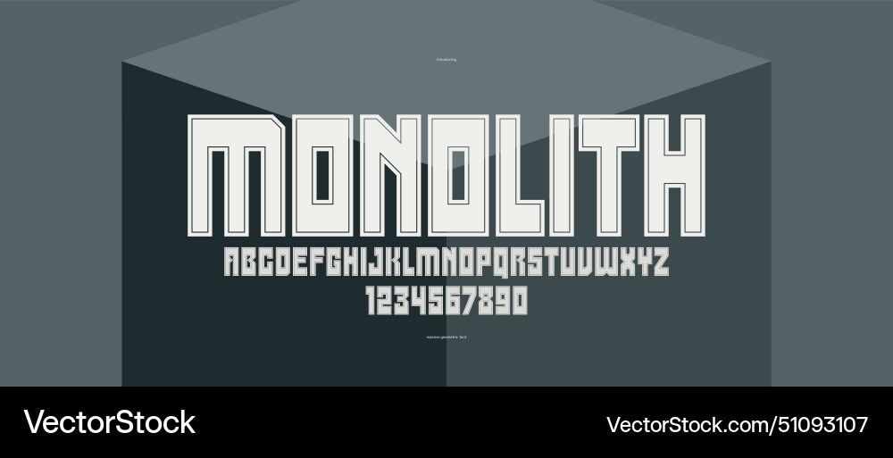 Geometric bold and strong font for logos Vector Image