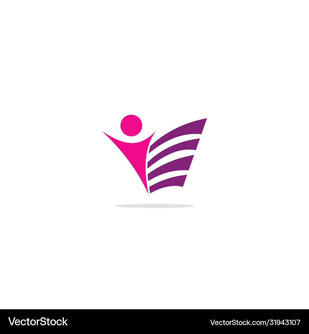 Happy man winner abstract logo Royalty Free Vector Image