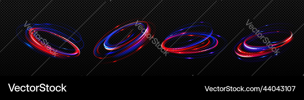 Light motion effect circle trails of glow Vector Image