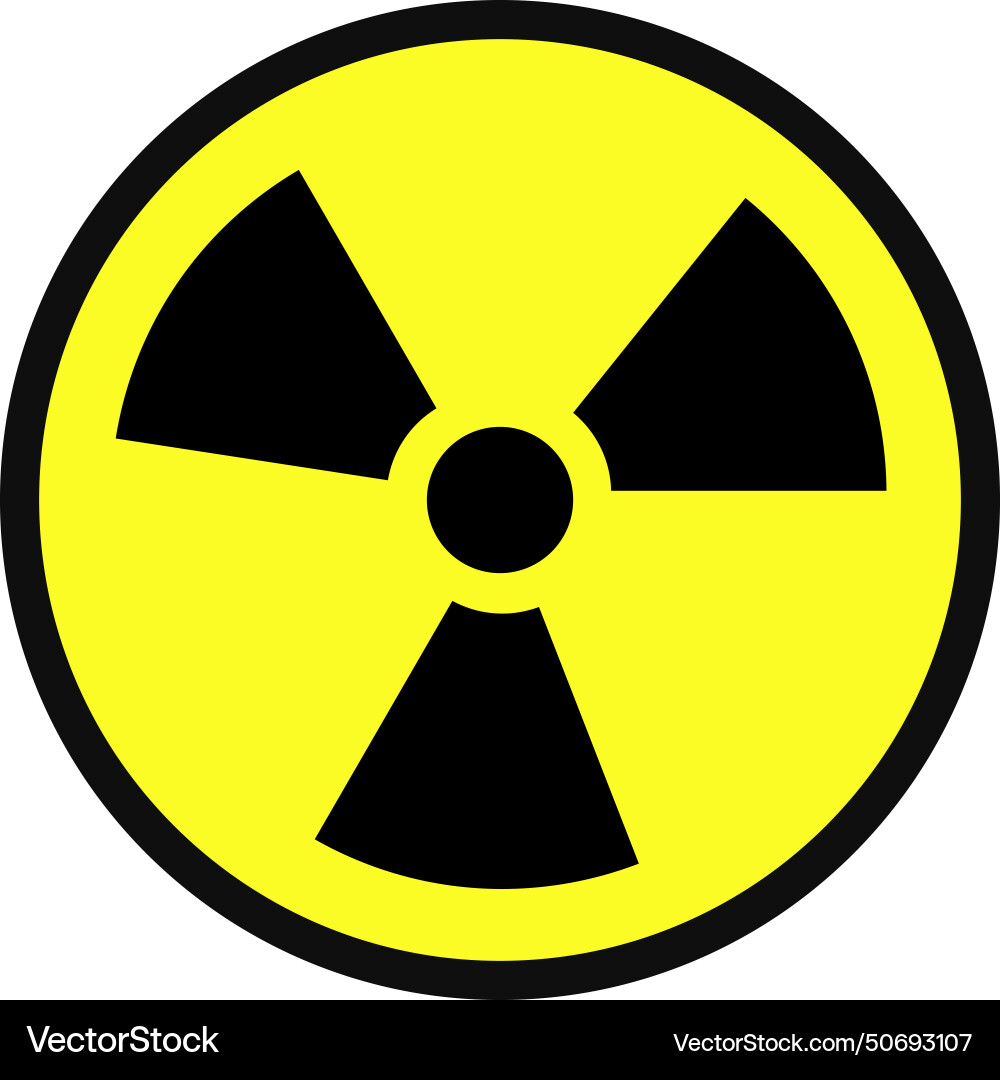 Nuclear radioactive sign yellow Royalty Free Vector Image