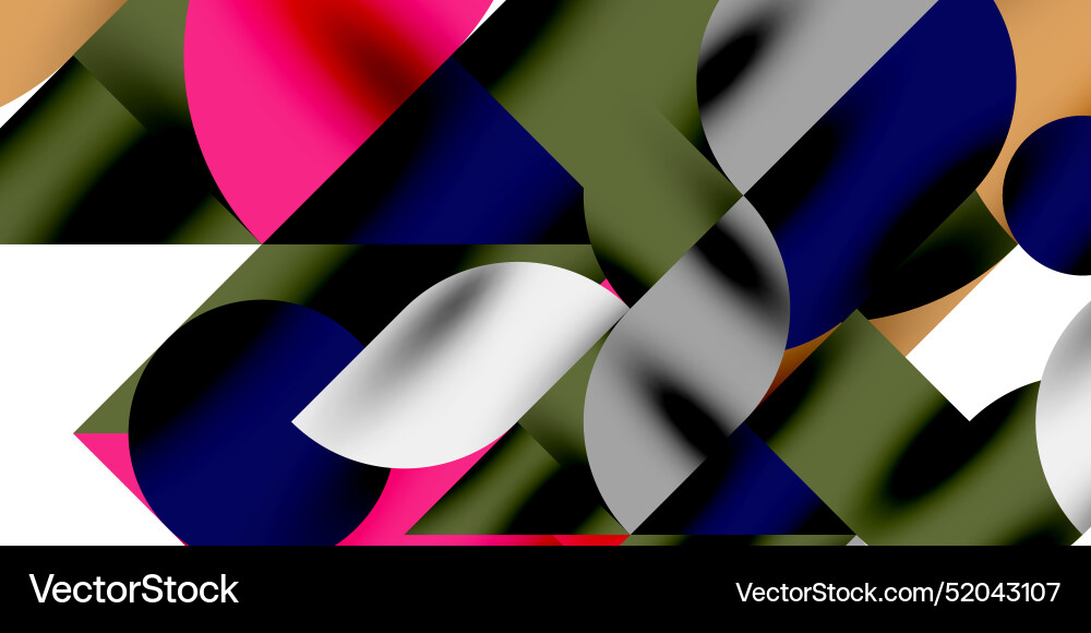 Tech minimal circular shapes geometric art Vector Image