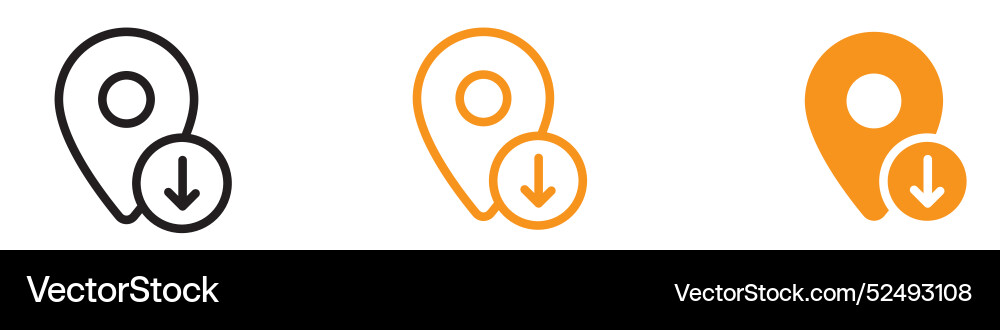 Accurate download gps map location icon Royalty Free Vector