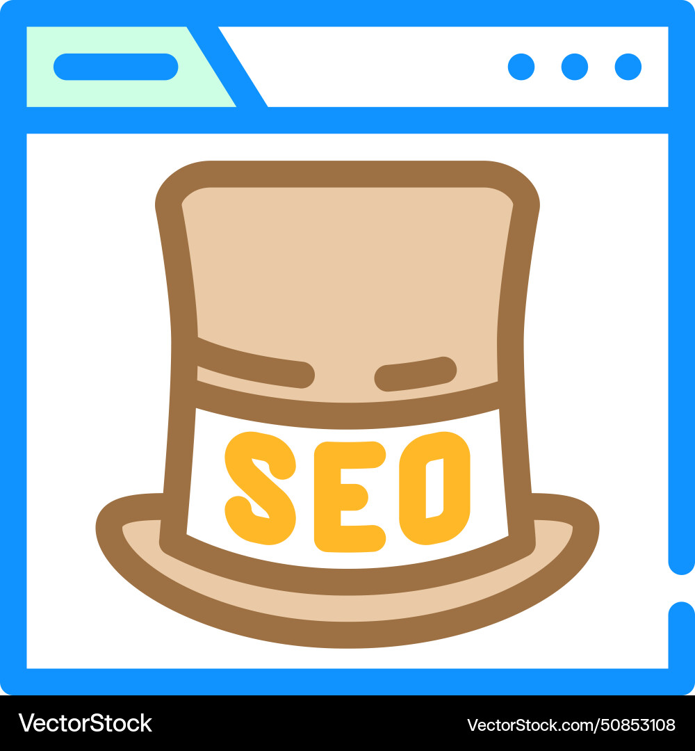Gray hat seo color icon Royalty Free Vector Image
