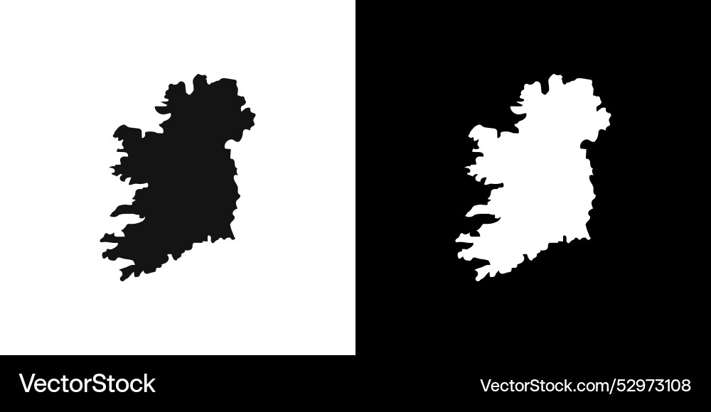 Ireland map icon flat set outline Royalty Free Vector Image